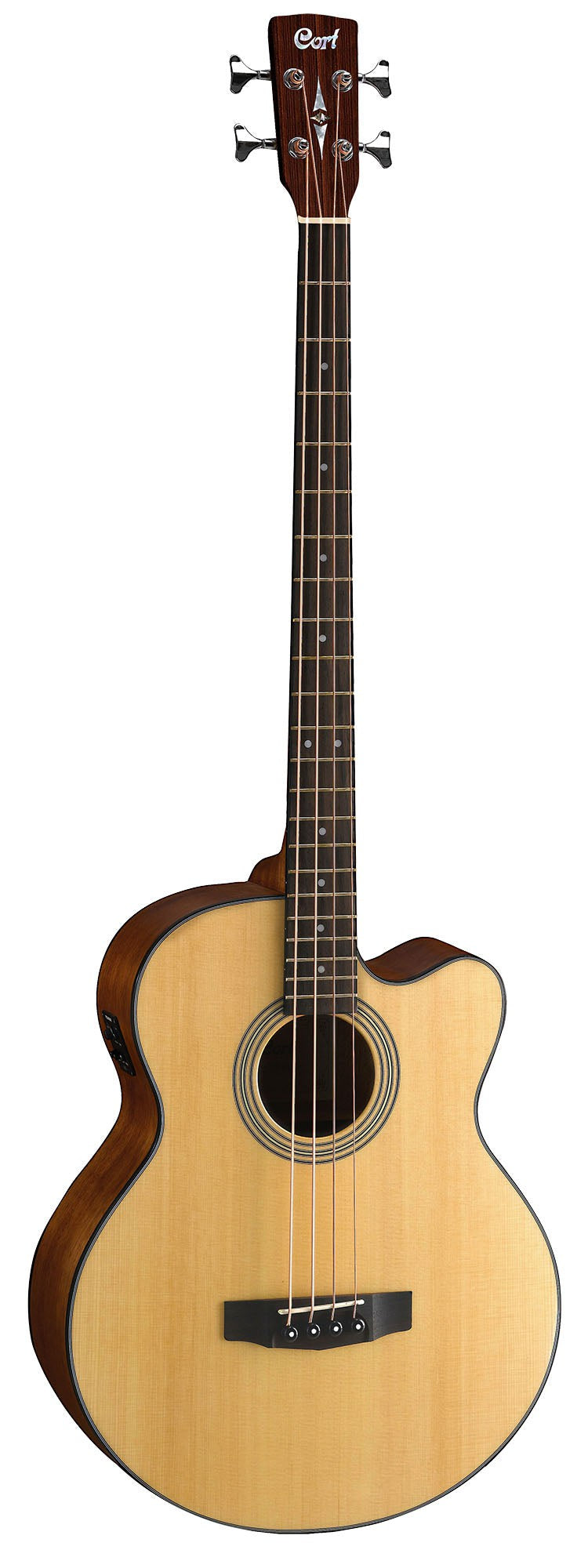 Cort SJB5F 4 String Acoustic Bass Guitar Satin Natural with Bag — Buzz ...